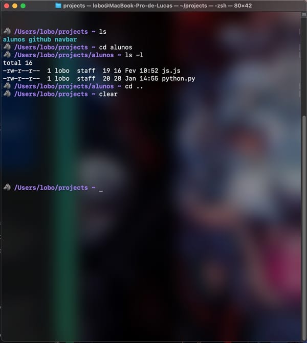 Terminal no MacOS/Linux