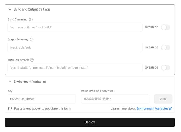 Como fazer o deploy de uma aplicação no site da Vercel